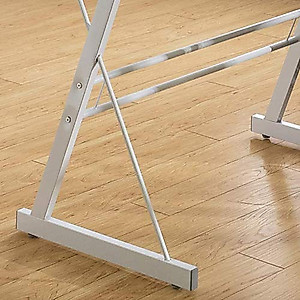 Walker Edison Ellis Modern Glass Top L Shaped Corner Gaming Desk with Computer Keyboard Tray, 51 Inch, White