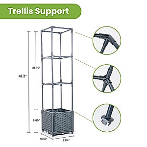 GREEN MOUNT Raised Garden Bed Planter Boxes with Trellis for Climbing Vegetables Plants Tomato Cage
