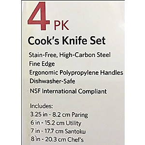 Tramontina ProLine 4 Pk Cook's Knife Set