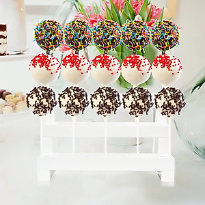 2 Pcs Wood Cakesicle Stand Display - Cake Pop Stand Display Riser - 3 Tier Wood Lollipop Holder, for Dessert Table of Wedding Shower Birthday Parties