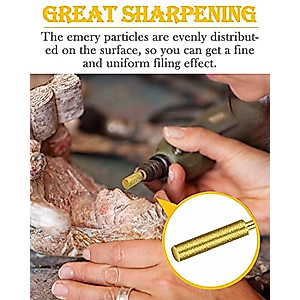 Shitime 45 Pcs Diamond Chainsaw Sharpener 1/8" Shank, High Hardness Burr Grinding Stone Chainsaw Sharpening Kit for Chain Saw Stone Jewelry Wood (5/32'', 3/16'', 7/32'')