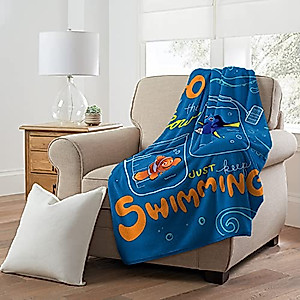 Northwest Finding Nemo Micro Raschel Throw Blanket, 46" x 60", with The Flow