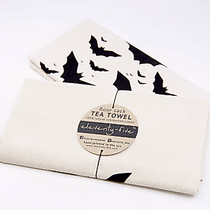 Austin Texas Bats Screen Printed Organic Cotton Tea Towel