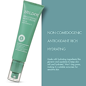 Bolden SPF 30 Brightening Face Moisturizer with Vitamin C | Broad Spectrum UVA/UVB Sunscreen | Applies Clear without Chalky Residue | Ideal for Melanin Rich Skin | 2.0 FL Oz