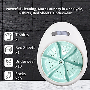 Portable washing machine,Mini Washer,.Deep cleaning of underwear, baby clothes and other small clothes.Suitable for apartments, dormitories, hotels（Wireless Control）