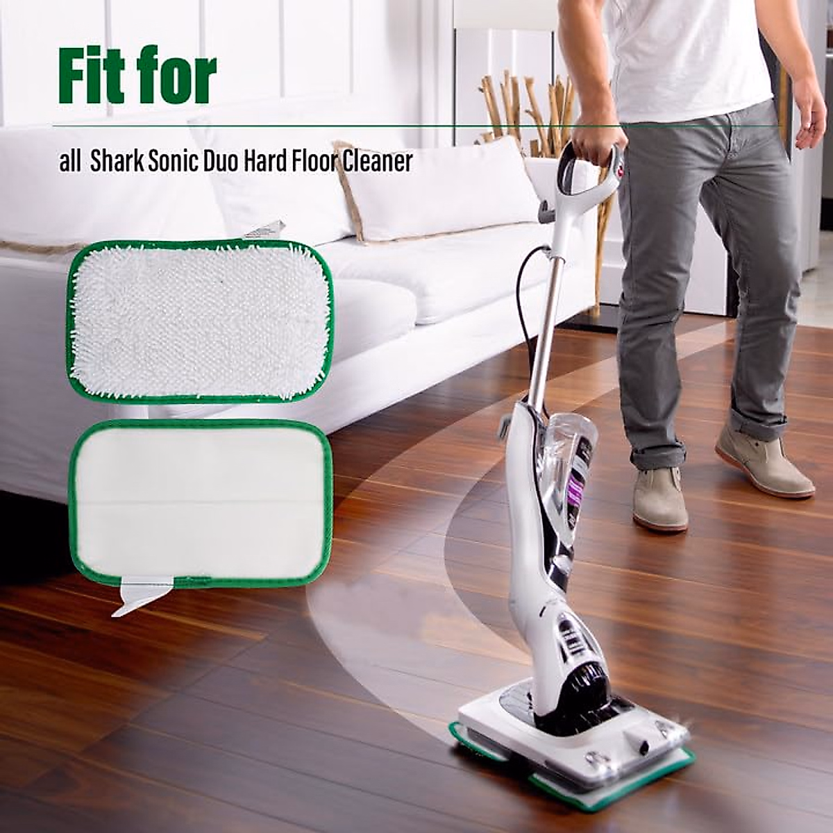 PROSOCOOL Steam Mop Pads 5 Packs Compatible with Shark Sonic Duo Floor Hardwood Floor Cleaner KD450W, KD400W, SP1000, ZZ500, ZZ510