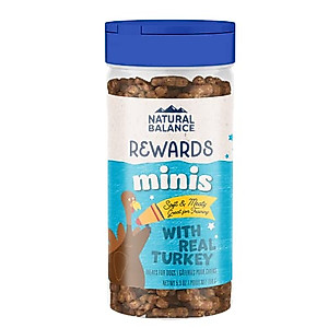 Natural Balance Limited Ingredient Mini-Rewards Turkey Grain-Free Dog Training Treats for Dogs | 5.3-oz. Canister