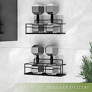 Joetin Shower Caddy Shelf with Hooks, Adhesive Shower Wall Organizer Shampoo Holder for Bathroom Shower Kitchen