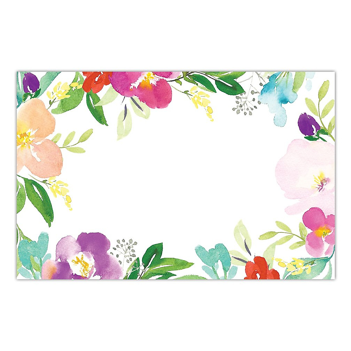 DB Party Studio Paper Placemats 25 Count Disposable Easy Cleanup Place Mats for Parties Beautiful Tropical Flowers Kitchen Dining Table Setting Dinner Event Decor 17" x 11" Thick Paper Hostess Pack