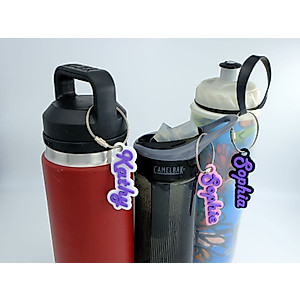 Retro Personalized Water Bottle and Bag Name Tag, Hard Plastic Luggage Label Custom Nametag