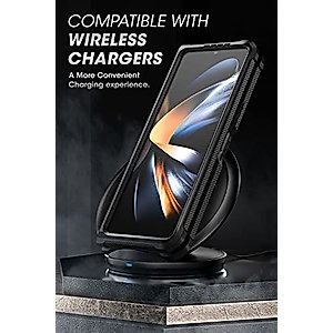 SUPCASE Unicorn Beetle Case for Galaxy Z Fold 4 5G (2022), [Rugged Belt Clip] Shockproof Protective Case with Built-in Screen Protector & Kickstand (Black)