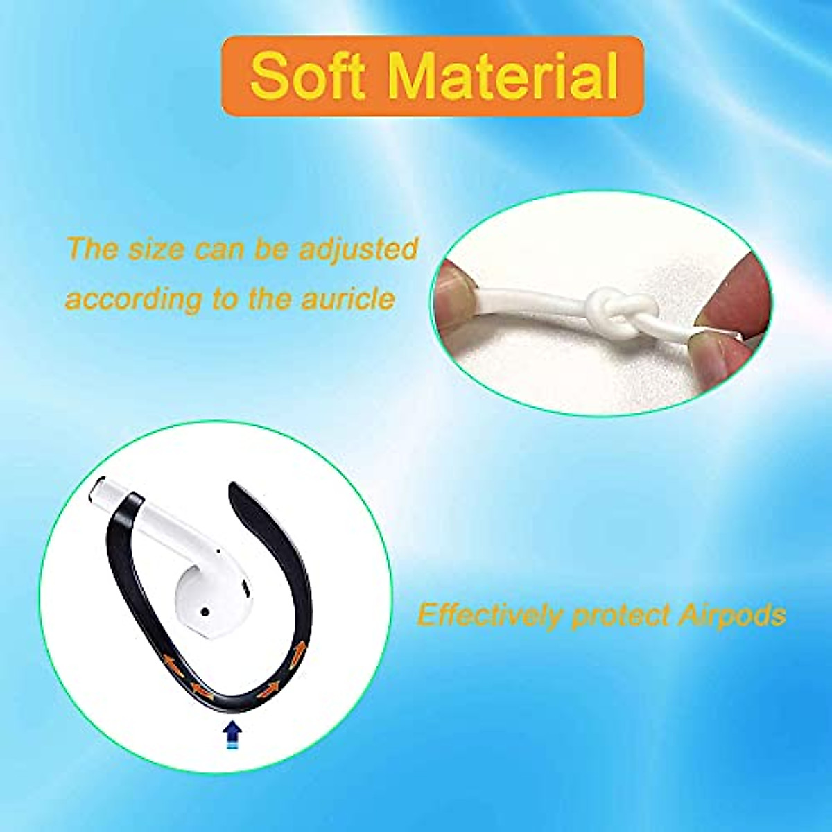 Ear Hooks for AirPods 3, 3 Pairs Professional Anti-Drop Silicone Earbuds Tips Hook Compatible with Apple AirPods 1 & 2 & 3 and AirPods Pro (2W1B)