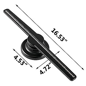 VEVOR 3D Holographic Fan 42cm Diameters Hologram Fan with 224 Led Lamps 3D Hologram Projector 450x224 Resolution Holographic Led Fan Display Support for Windows XP/7/8/10/Android Advertising Display