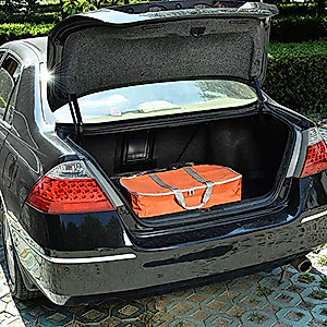 JIANWEI BBQ Tool Storage Bag, Portable Waterproof BBQ Tools Carry Bag | Thicken Oxford Grill Tool Bag Cooking Tools Bag for Picnic Trip Outdoor Camping (L Black)