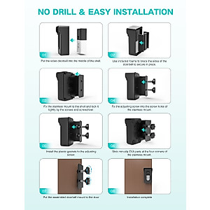 Weatherproof Anti-Theft Video Doorbell Mount Compatible with Video Doorbell, Adjustable No-Drill Mounting Bracket Wedge Adapter Holder Accessories for Home Rentals