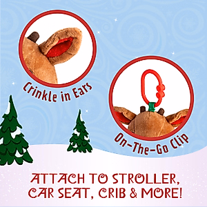 KIDS PREFERRED Rudolph The Red-Nosed Reindeer On The Go Teether Developmental Activity Toy, 12 inches , Brown