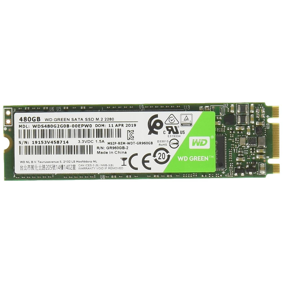 Western Digital WD Green WDS480G2G0B 480 GB Solid State Drive - SATA 600 - Internal - M.2 2280-545 MB/S Maximum Read Transfer Rate
