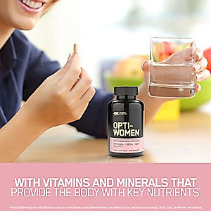 Optimum Nutrition Opti-Women, Vitamin C, Zinc and Vitamin D for Immune Support Womens Daily Multivitamin Supplement with Iron, Capsules, 120 Count
