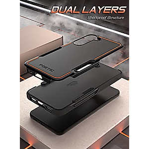 Poetic Neon Case for Samsung Galaxy S23 5G (6.2-inch) - Dual Layer, Slim, Shockproof, Anti-Fingerprint & Water Resistant - Black