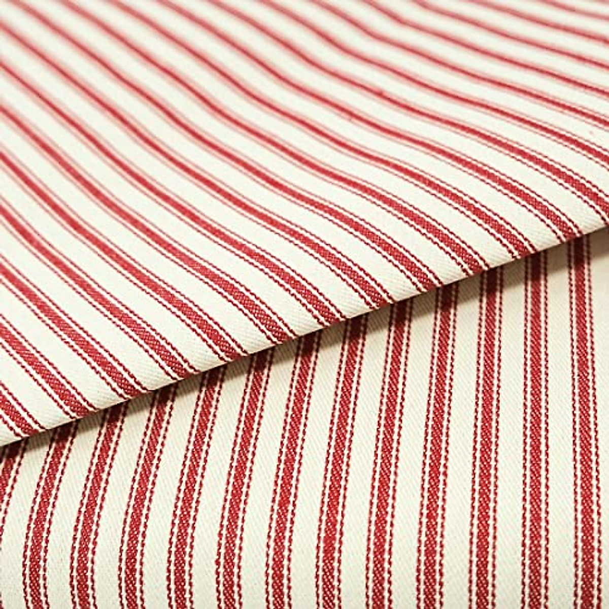 Roc-Lon 44/45" 100% Cotton Woven Ticking, Cut by Yard, Stripe Red