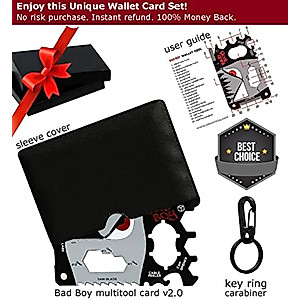 23 in 1 Cool Birthday Gifts for Men who Have Everything, Credit Card Multitool BadBoy, Wallet Tool Survival Multitool Card Set