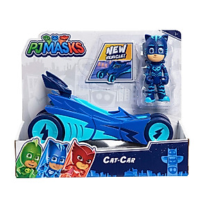 PJ Masks Catboy & Cat-Car, 2-Piece Articulated Action Figure and Vehicle Set, Blue, Kids Toys for Ages 3 Up by Just Play