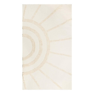 OJIA Boho Living Room Rug 5'x8', Large Washable Rugs Soft Tufted Bedroom Rug Nursery Rug, Cotton Woven Beige Area Rugs Floor Carpet for Dorm/Kids Room/Dining Room/Office