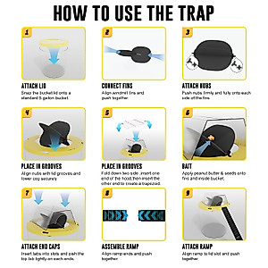 Mouse Trap Bucket,Upgraded Rat Trap Bucket,Bucket Lid Mice Trap,Auto Reset Rat Trap Compatible 5 Gallon Bucket-Transparent