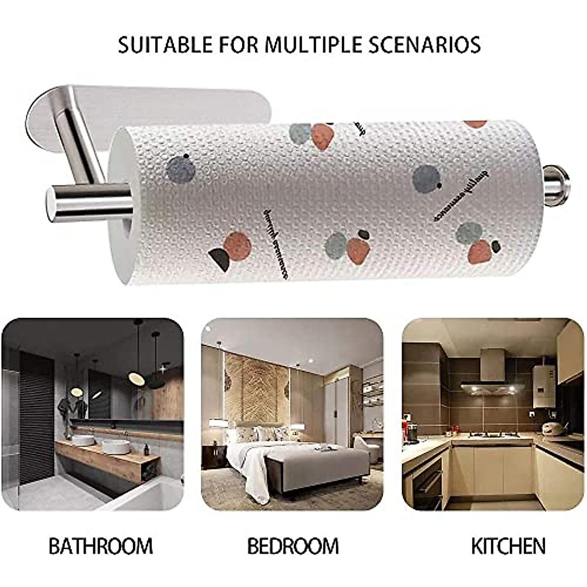 Kitchen Paper Roll Holder Paper Towel Rack Dining Table Kitchen Paper Roll Holder Vertical Paper Towel Storage Rack(2 Pcs)