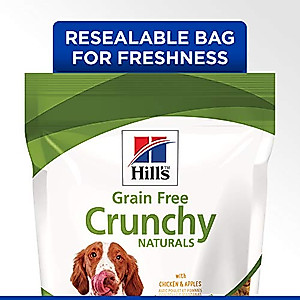 Hill's Grain Free Dog Treats, Crunchy Naturals with Chicken & Apples, Healthy Dog Snacks, 8 oz. Bag