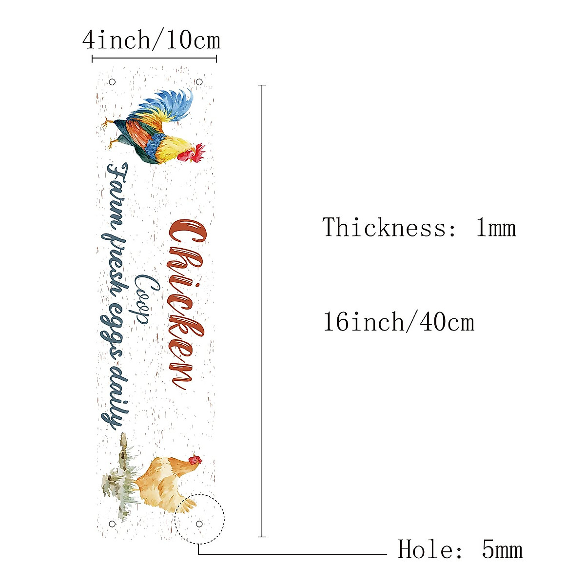 CREATCABIN Metal Tin Sign Summer Chicken Coop Farm Fresh Eggs Daily Retro Vintage Funny Wall Art Mural Hanging Iron Painting for Home Garden Bar Pub Kitchen Living Room Office Plaque 16x4inch