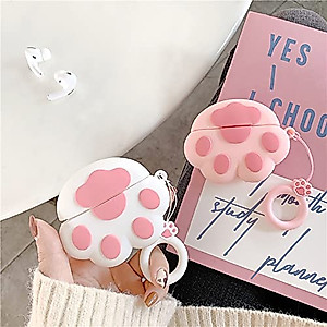 Cat Paw Series AirPods Pro Case with Ring Chain, 3D Silicone Cartoon Fashion Design for AirPods Pro Case Cover (2019)