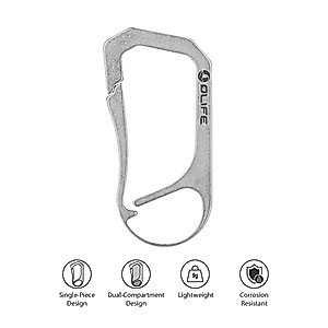 OLIFE Archamp B Men's Polarized Casual Sunglasses Bundle with Titanium Alloy EDC Carabiner Keychain Clip for Keys