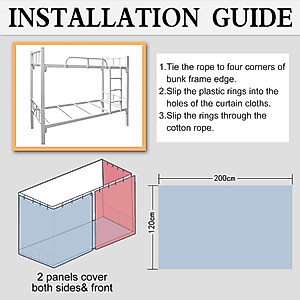 Cniuyhi Elegant Blackout Bottom Bunk Bed Curtain with Lace for Girls' Adult’s Bedroom 2 Panels, Pink