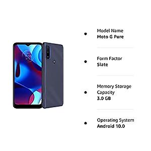 Motorola Moto G Pure | 3/32 GB | 2 Day Battery | 13 MP Camera | Deep Indigo | for Verizon (Deep Indigo (Verizon))