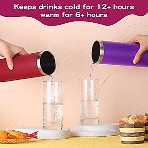 Skinny Tumblers Bulk 20 oz Stainless Steel with Lids and Straws Blank Slim Insulated Cup Double Layer Water Cups for Travel, DIY(Green, Yellow, Purple, Red,8 Pcs)