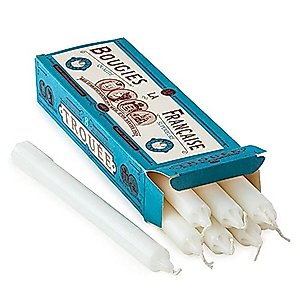 Bougies La Francaise, Classic French Dinner Candles, Perforated Dripless (Set of 8). Made in France
