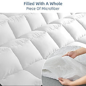 songlibin Mattress Topper,Extra Thick Mattress Pad for Back Pain,Cooling Mattress Cover with 21'' Deep Pocket, Breathable Bed Topper for Hot Sleeper(White), King(78''×80'') (JMCL5-20230603)