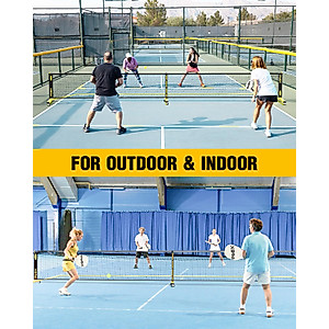 Choiana Pickleball Net with Wheels, Pickle Ball Net Portable Outdoor with 22ft Regulation Size Net, Court Markers, Durable Frame PE Knited Pickleball Practice Net System for Backyard Driveway