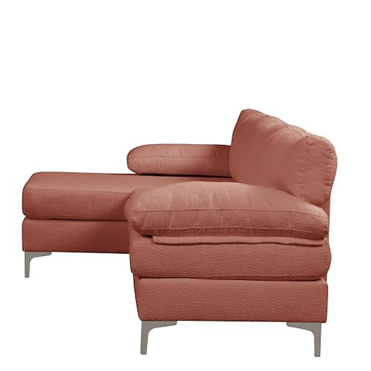 Casa Andrea Milano Luxury Modern Large Boucle L-Shape Sectional Sofa, with Extra Wide Chaise Lounge Couch