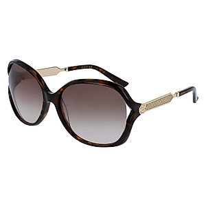 Gucci Women's Oval Sunglasses - Havana/Brown, 60-16-130