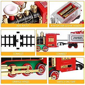 Christmas Train Electric Train Toy Sound Light Railway Tracks Christmas Tree Kids Toddlers