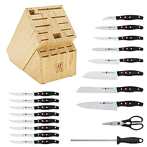 ZWILLING Twin Signature 19-Piece German Knife Set with Block, Razor-Sharp, Made in Company-Owned German Factory with Special Formula Steel perfected for almost 300 Years, Dishwasher Safe