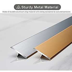 Transition Strip T-Mold Threshold Transition Strip,Vinyl Floor to Laminate Edge Trim,for Tile and Wood Joint Cover,Smooth Transitions(Color:Gray)