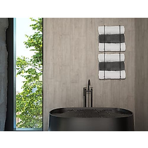 2 Pack Towel Rack Holder and 3 Set Hanging Extra Bakset, Minimalist Design,Wall Mounted Metal Towel Shelf with Hooks,Wall Mount Fruit Basket,No Drilling,Black