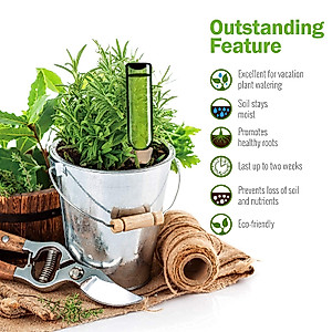 Slow Seep White Terracotta Vacation Plant Waterer 8 Pack Self Watering Stakes for Outdoor and Home Plants