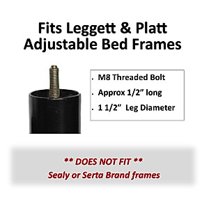 5" Steel Adjustable Bed Riser Legs, Set of 4