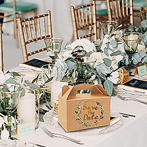 Moretoes 36 Pack Brown Goodies Boxes Dessert Boxes Treat Boxes Gable Boxes Kraft Party Favor Boxes for Keeping Candy, Popcorn,Toys,Baby Showers,Birthday Party,Wedding,6 x 3.5 x 3.5 Inches