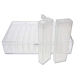 The Beadsmith Personality Case - Clear Storage Organizing System 6.25 x 4 x 1.4 inches - Includes 12 flip top Boxes 1 x 3.75 inches Each, for organizing and Storage