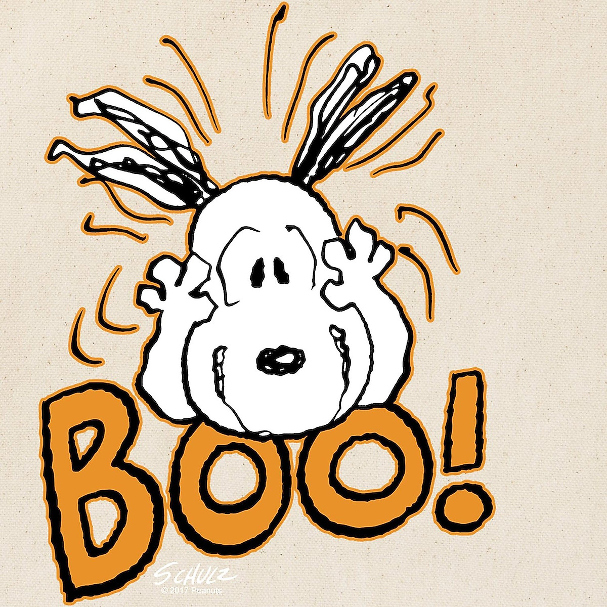 CafePress Peanuts Halloween Natural Canvas Tote Bag, Reusable Shopping Bag